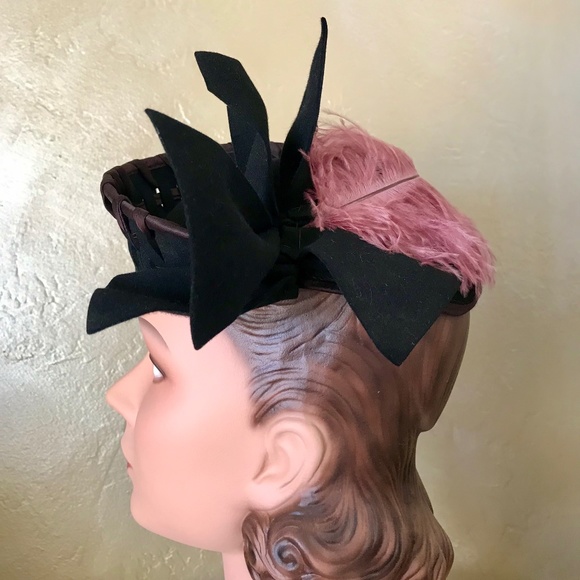 Accessories | Glamorous 194s Black Felt Toque With Upturned Brim ...